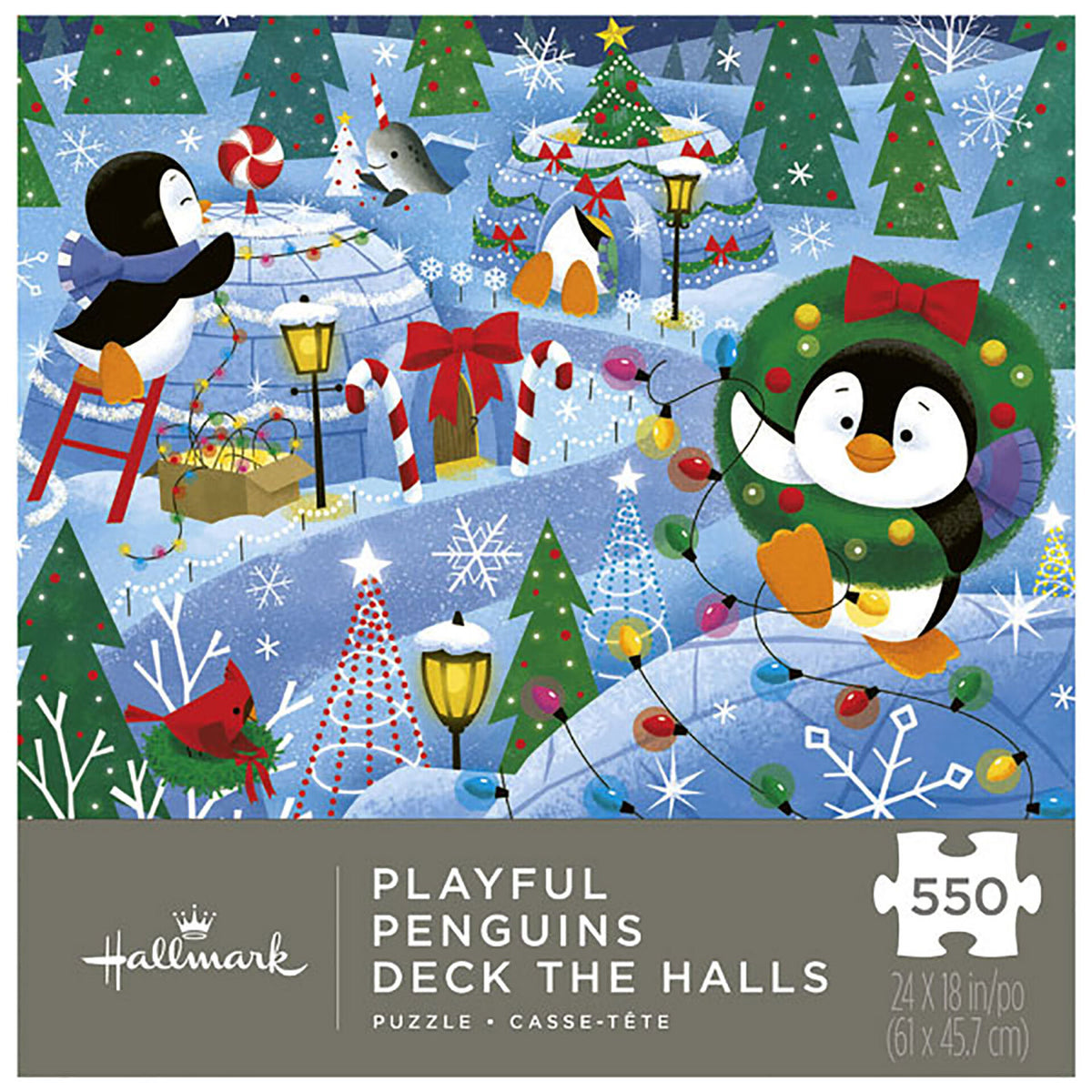 Playful Penguins Deck the Halls Jigsaw Puzzle, 550 Pieces – Hallmark ...